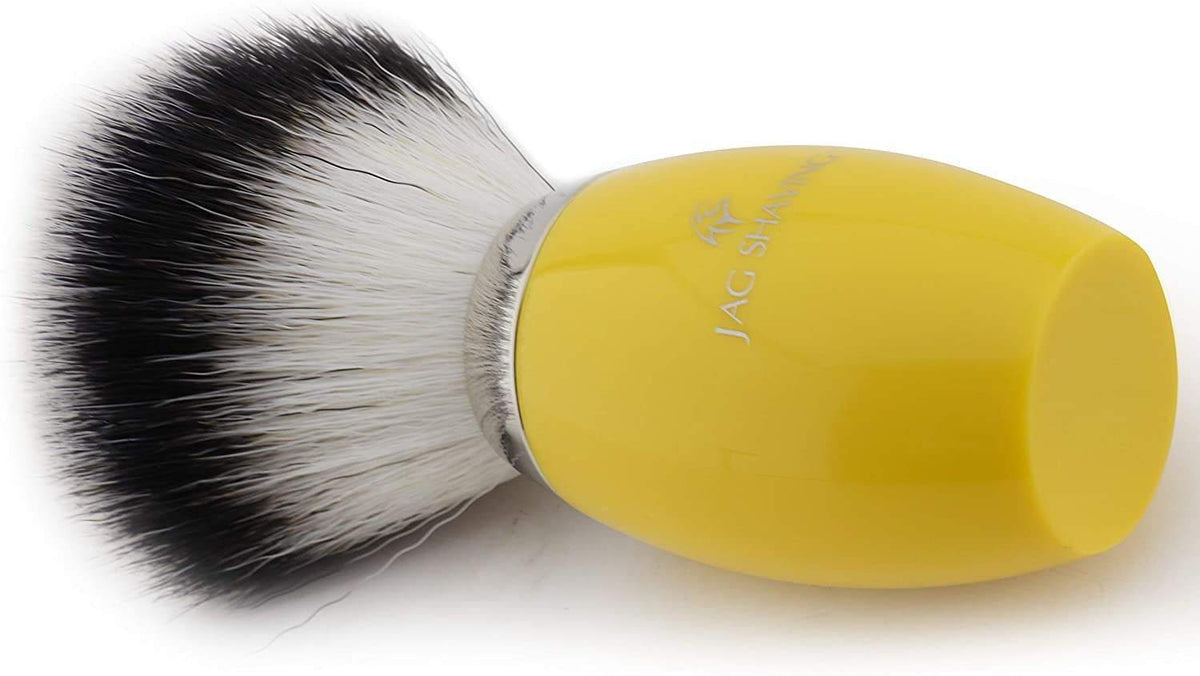 jag-shaving-synthetic-hair-shaving-brush-yellow-resin-handle ...